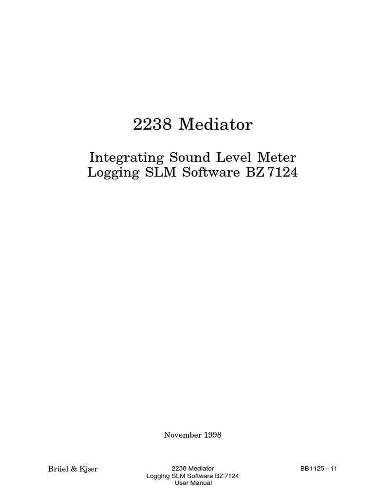 Bruel&Kjaer-2238 Logging SLM Software | PDF | Detector (Radio) | Logarithm