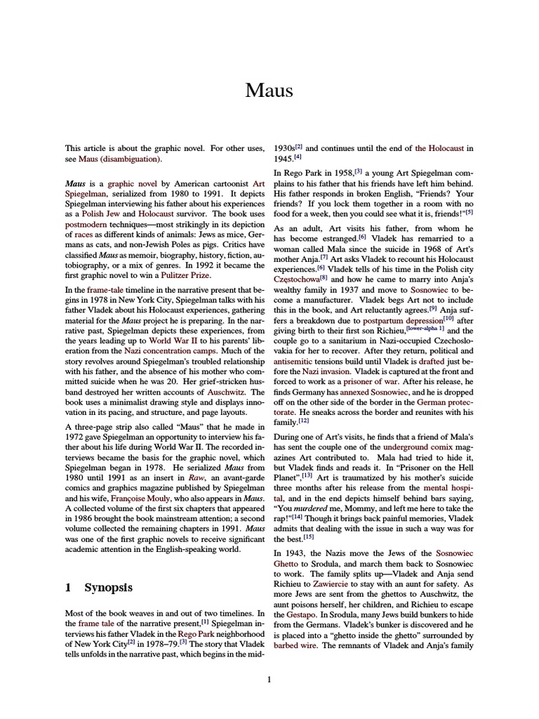 Maus | PDF | Books