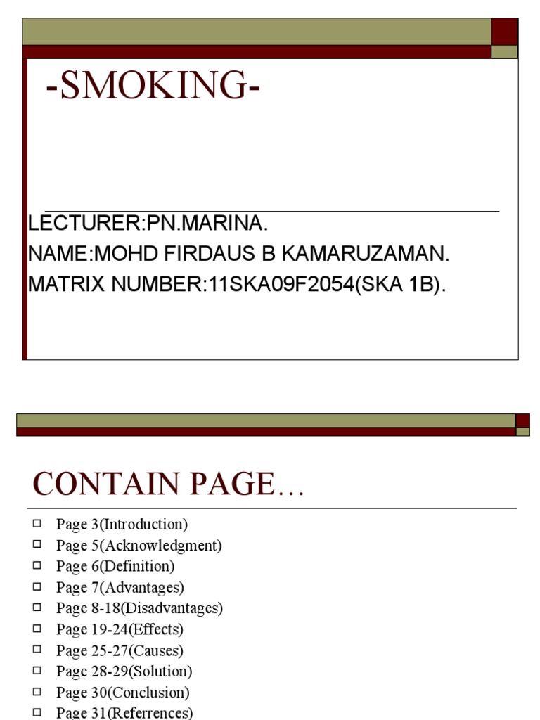 Smoking | PDF | Cigarette | Tobacco Smoking