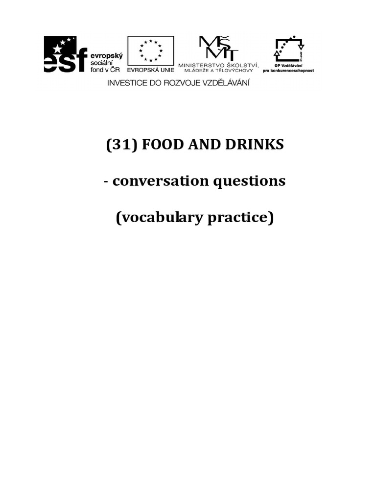 Food and Drink Conversation Guide | PDF | Meal | Lunch