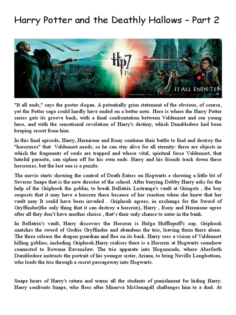 Harry Potter and The Deathly Hallows | PDF | Warner Bros. Franchises ...