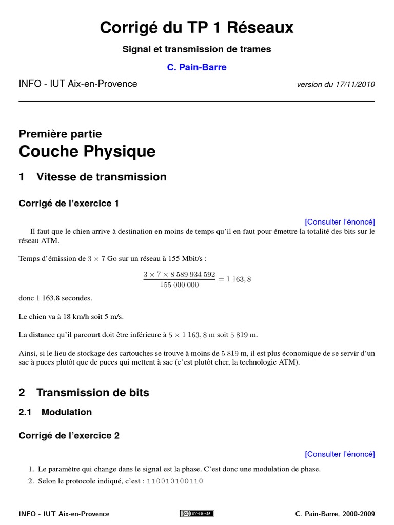 Corrige Tp1 Reseaux | PDF