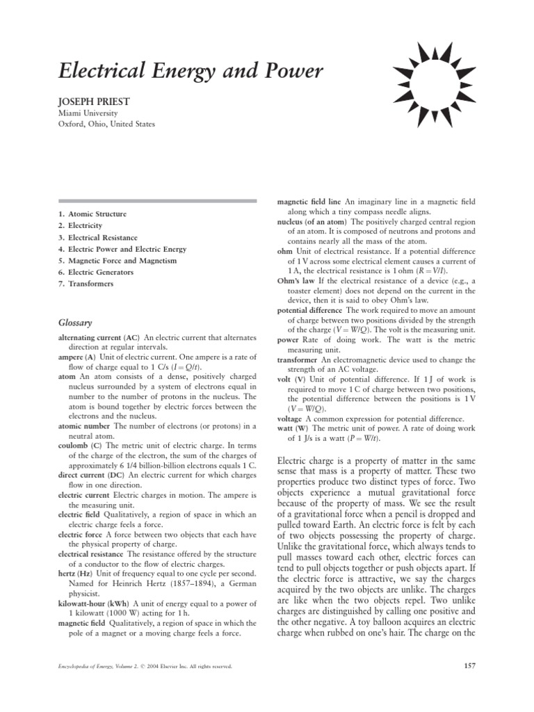 Electrical Energy and Power | PDF | Electric Current | Voltage