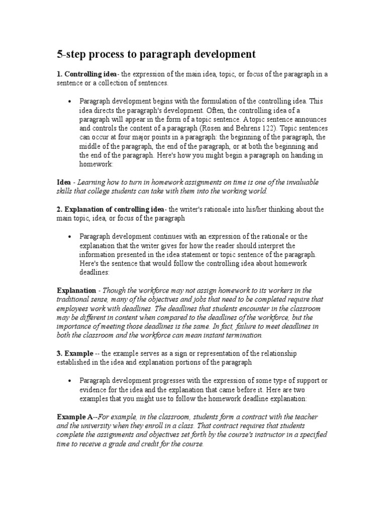 5-Step Process To Paragraph | PDF | Homework | Paragraph