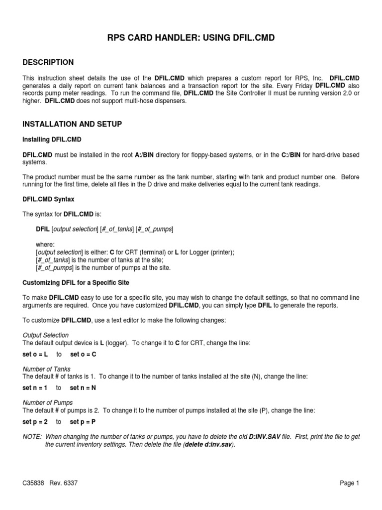Rps Card Handler: Using Dfil - CMD: Description | PDF | Command Line Interface | Computing