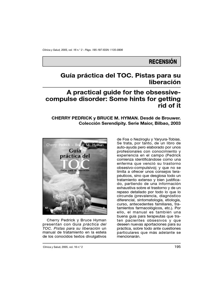 Guia Practica en TOC | PDF | Desorden obsesivo compulsivo | Psicología ...