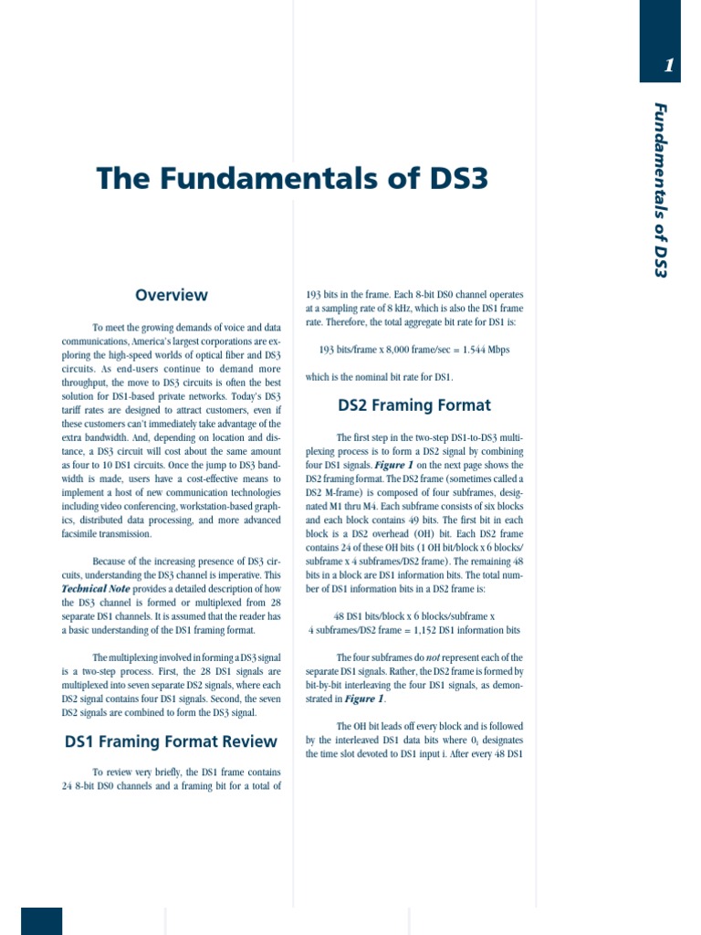 Fundamentals of DS3 | PDF | Bit Rate | Multiplexing