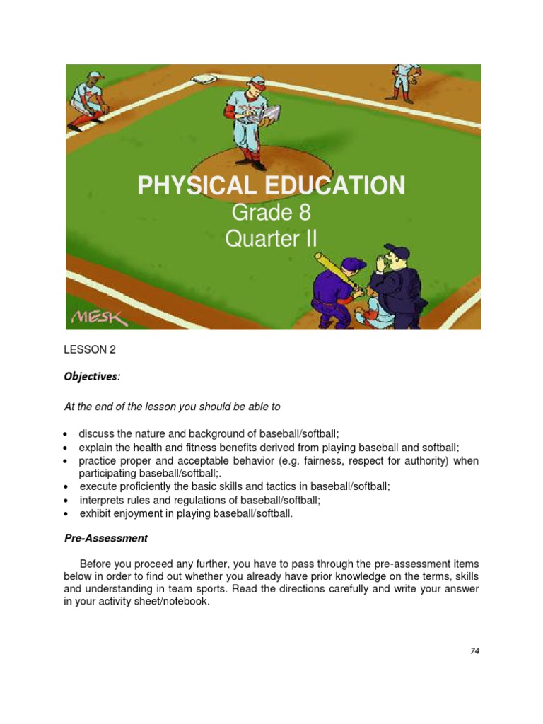Grade 8 Baseball/Softball Curriculum | PDF | Baseball Field | Softball