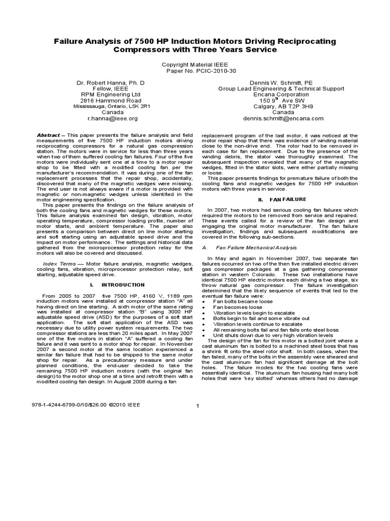Failure Analysis of 7500 HP Motor | PDF | Electric Motor | Screw