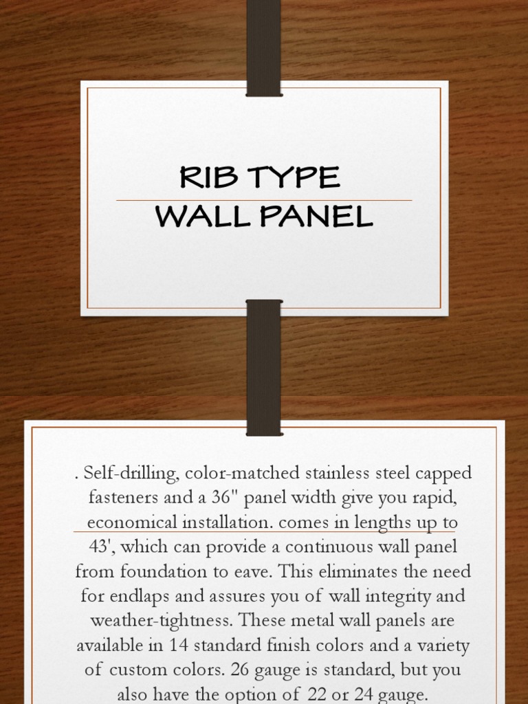 Ribbed Metal Wall Panel System Details | PDF