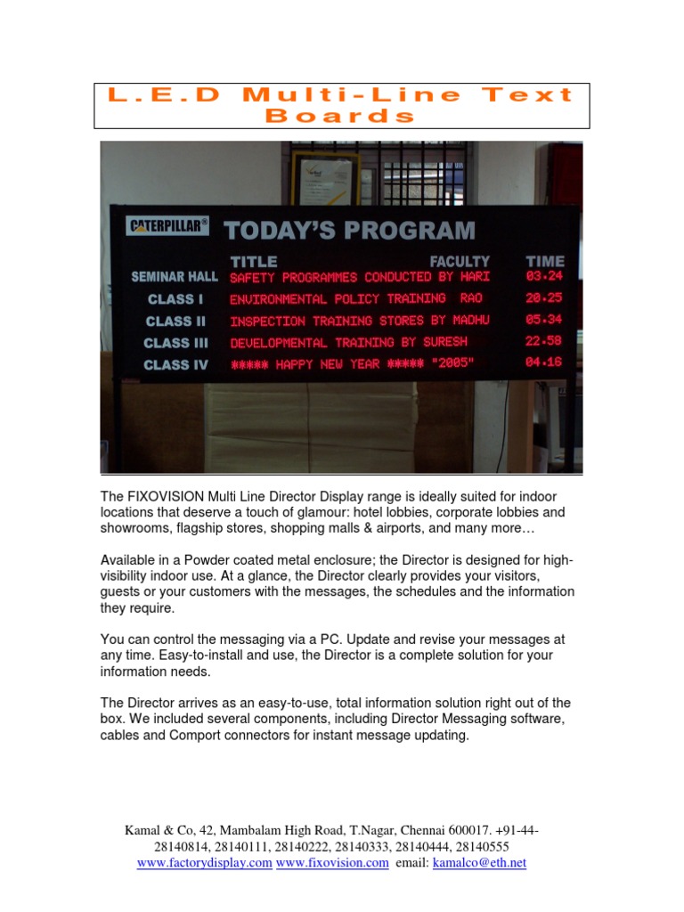 L.E.D Multi-Line Text Boards | PDF | Information And Communications ...