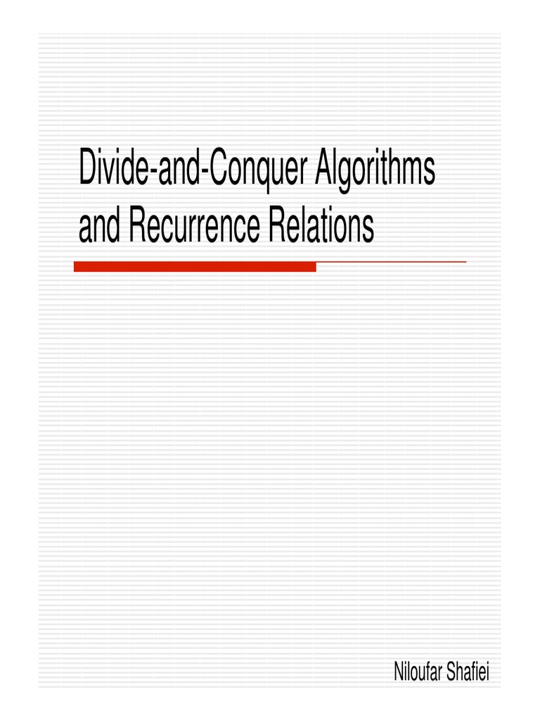 22 Divide and Conquer Algorithms PDF | PDF | Computer Science | Analysis