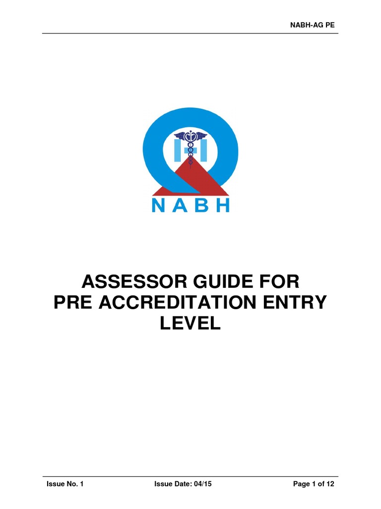 NABH Pre Accreditation Assessor Guide | PDF | Certification | Hospital