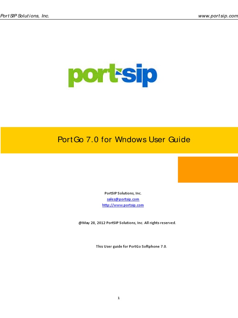 Portgo User Guide | PDF | Codec | Session Initiation Protocol