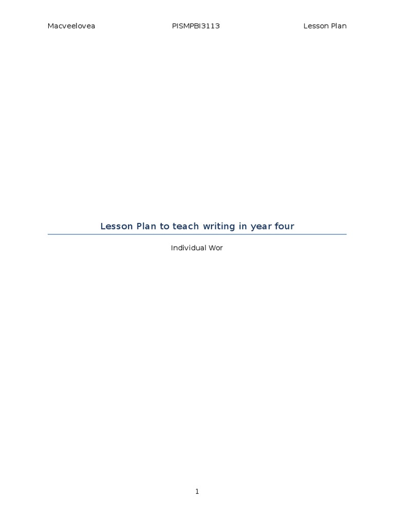 Year 4 Writing Lesson Plan: Heroes | PDF | Lesson Plan | Cognition