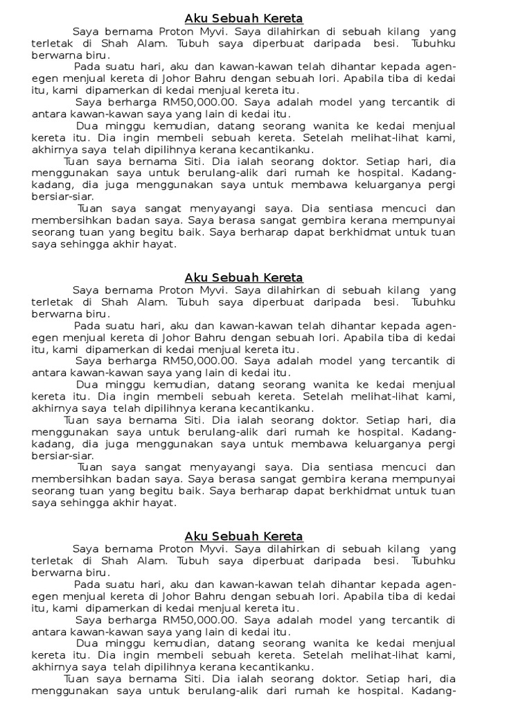 Aku Sebuah Kereta Pdf
