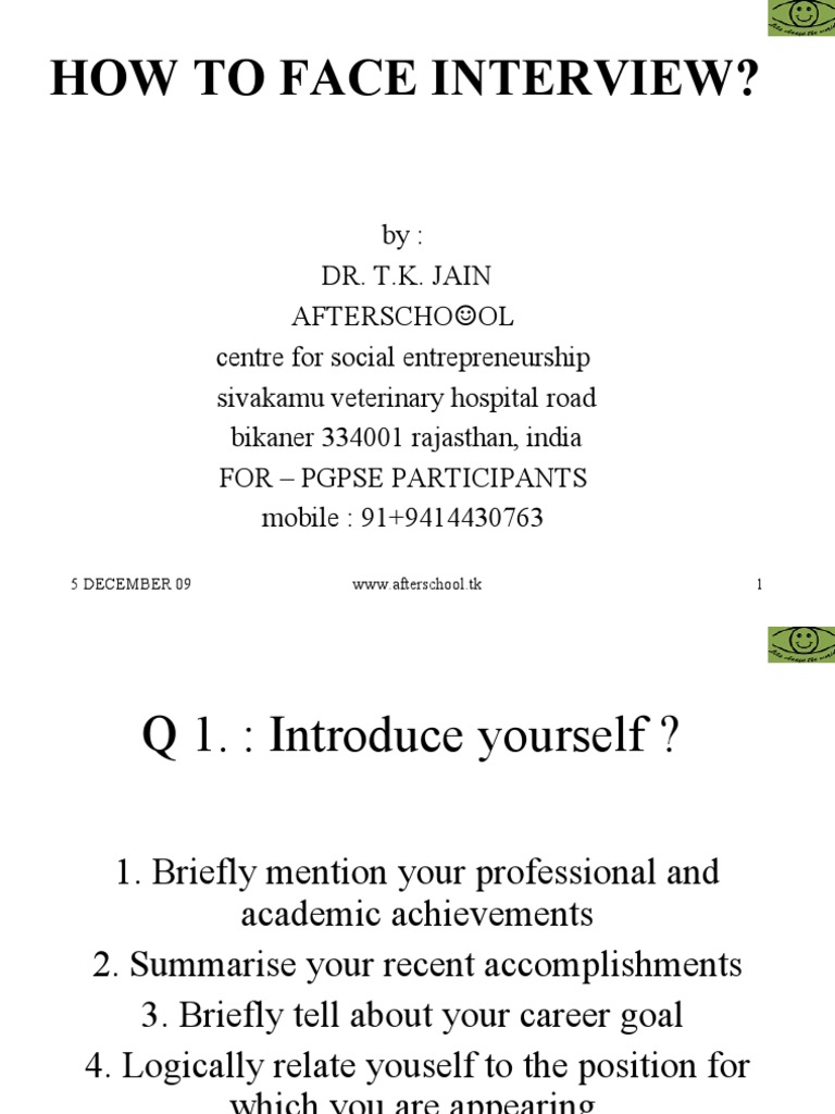 How To Face Interview | PDF | Cognition | Psychology