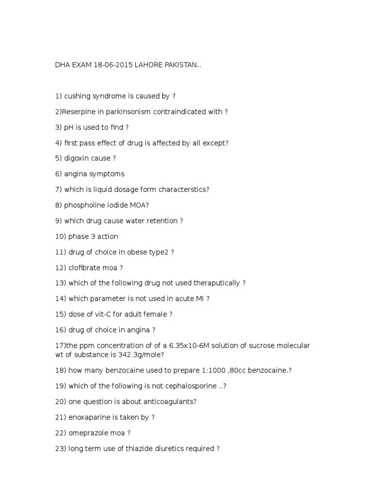 Dha Exam