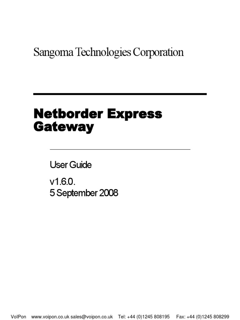 Sangoma TDM Gateway User Guide | Download Free PDF | Voice Over Ip ...