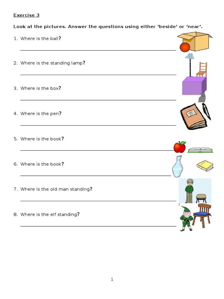 English Year 4 KSSR - Grammar: Prepositions (Worksheet) | PDF