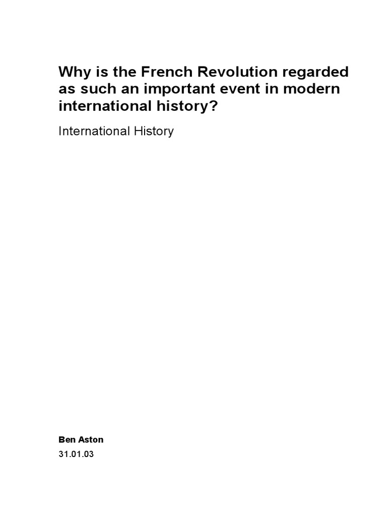 Significance of the French Revolution | PDF | French Revolution | Socialism