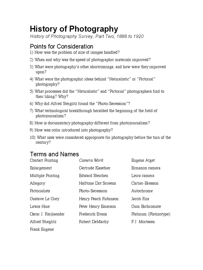 History of Photography Part 2 | PDF