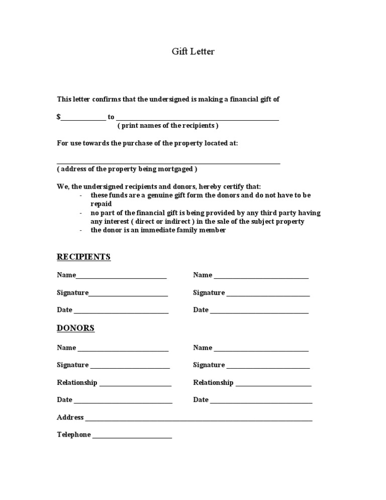 Gift Letter | PDF