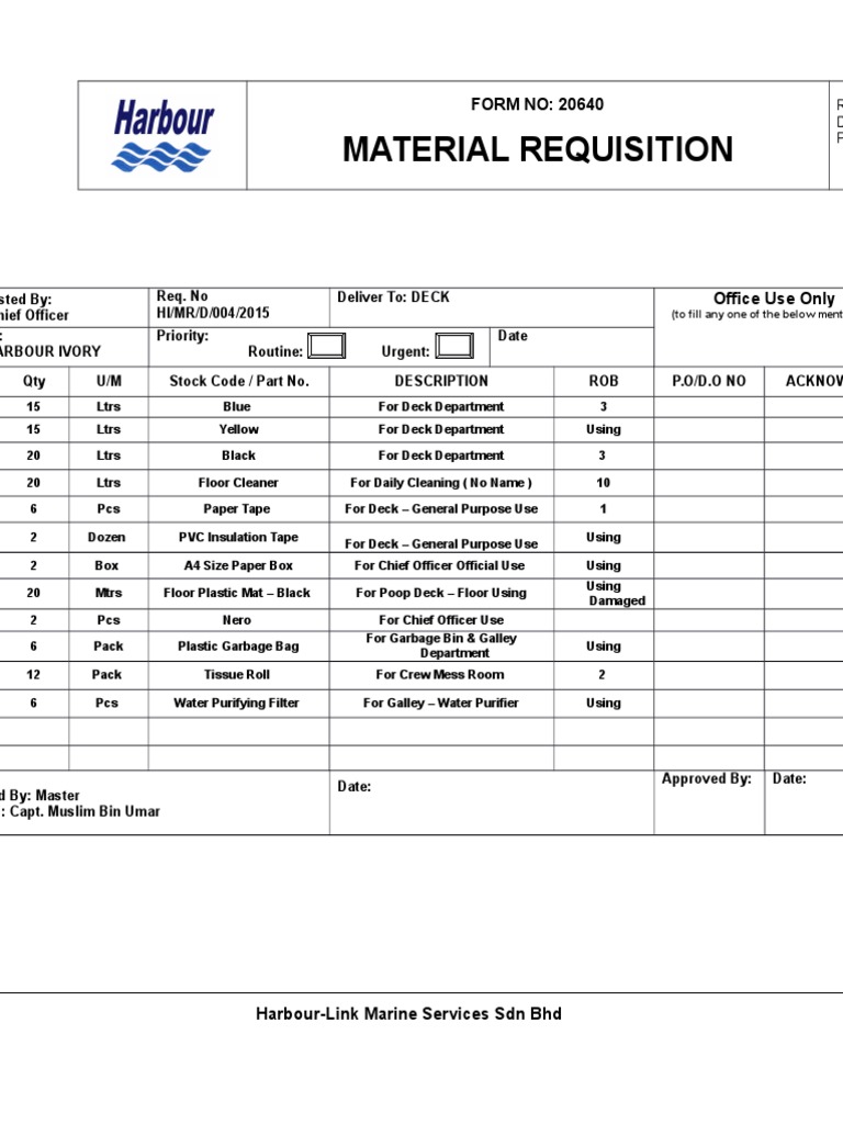 20640-Material Requisition Third | PDF