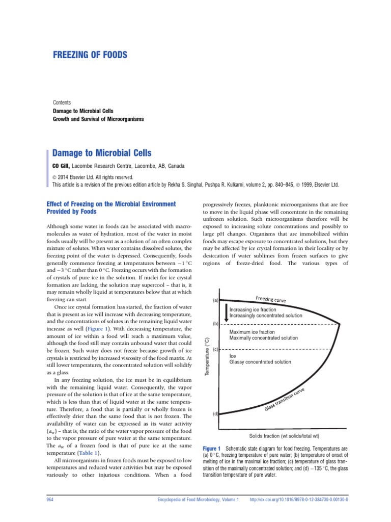 FREEZING of FOODS - Damage To Microbial Cells | PDF | Freezing | Ice