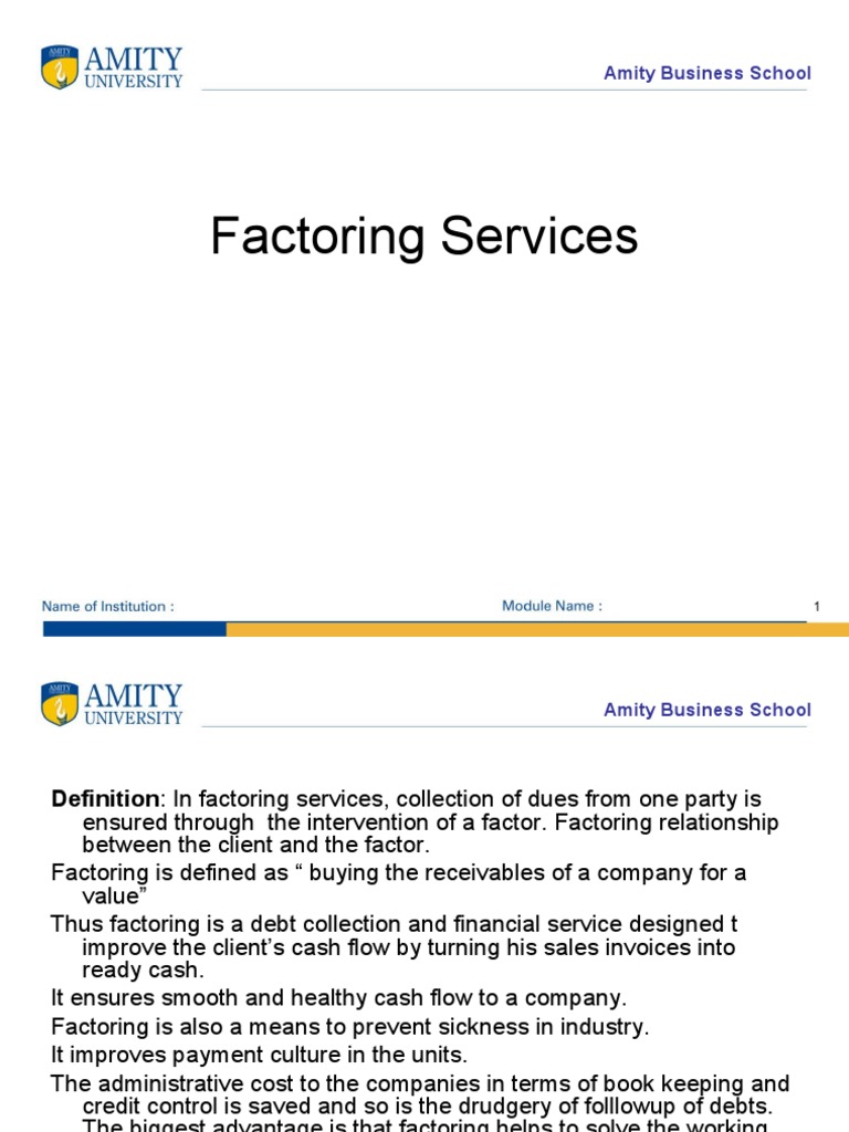 Factoring Services | Factoring (Finance) | Credit