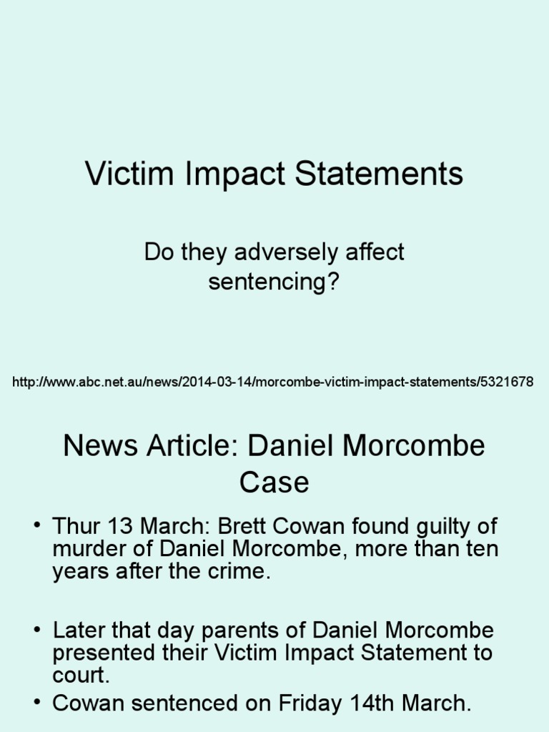 Impact of Victim Statements on Sentencing | PDF | Victimology | Crime ...