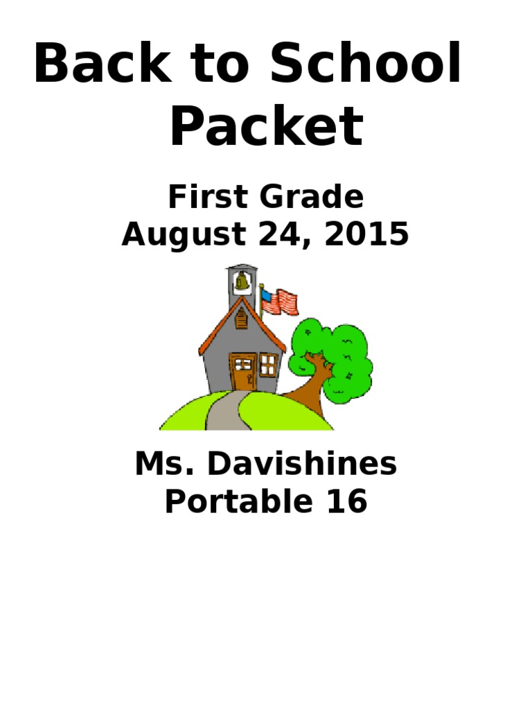 First Grade Information Packet | Download Free PDF | School Library ...