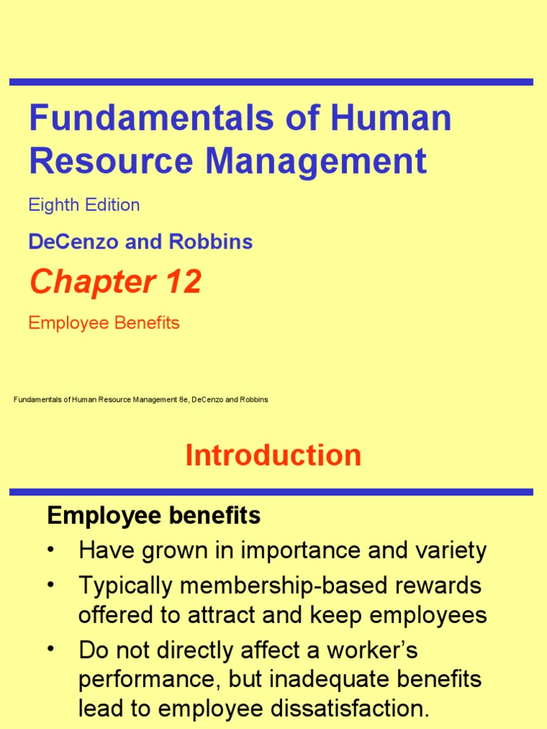 Fundamentals of Human Resource Management | PDF | Employee Benefits ...