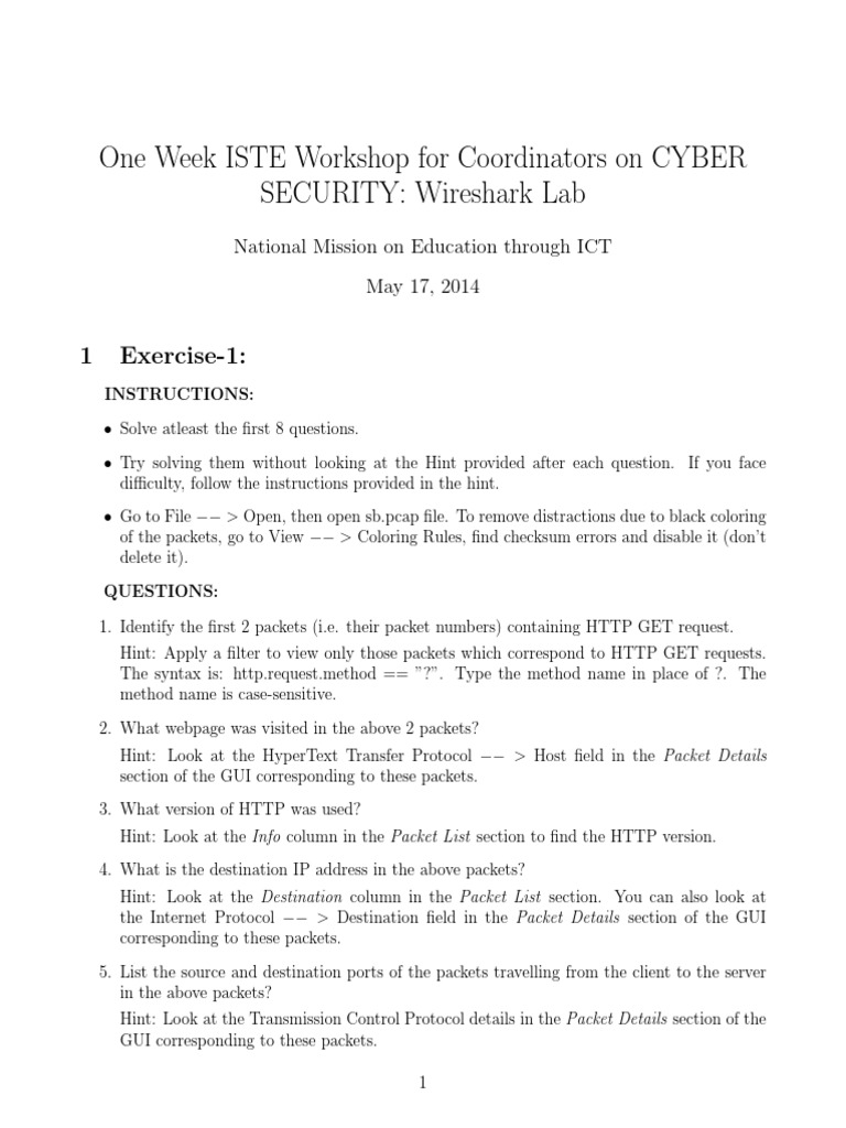 Wireshark Q | PDF | Hypertext Transfer Protocol | Internet Protocols