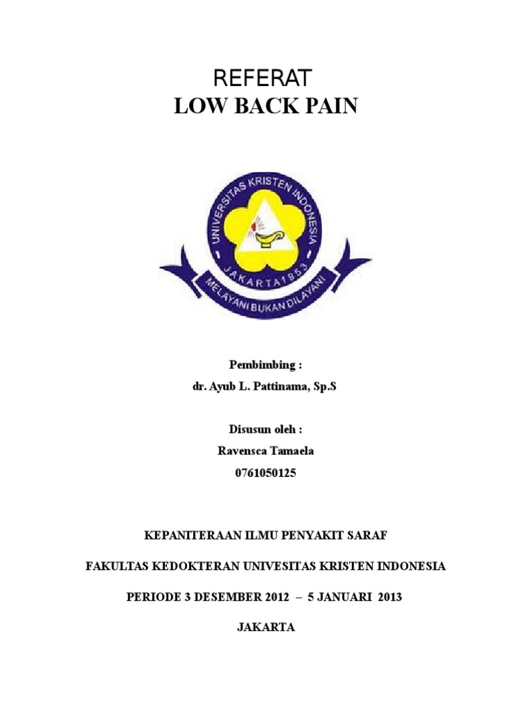 Refarat Low Back Pain | PDF