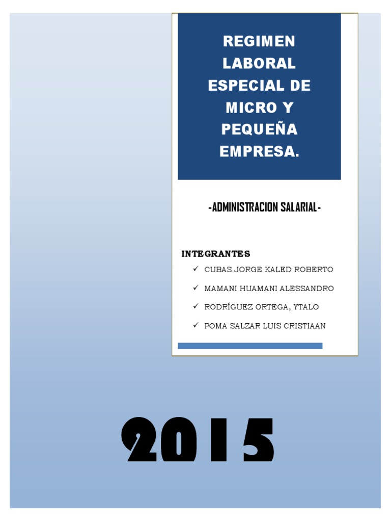 Regimen Laboral de La Mype-trabajo Completo | Pequeñas y medianas ...