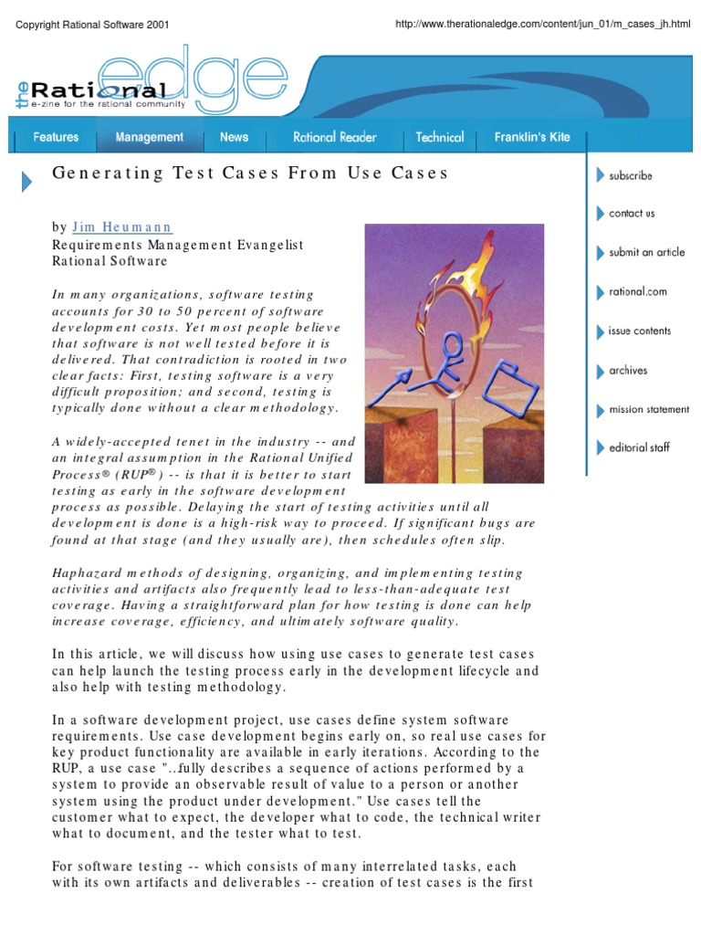 Generating Test Cases Pdf Use Case Computer Engineering