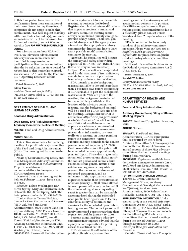 Notice: Human Drugs and Biological Products: Drug Safety and Risk ...