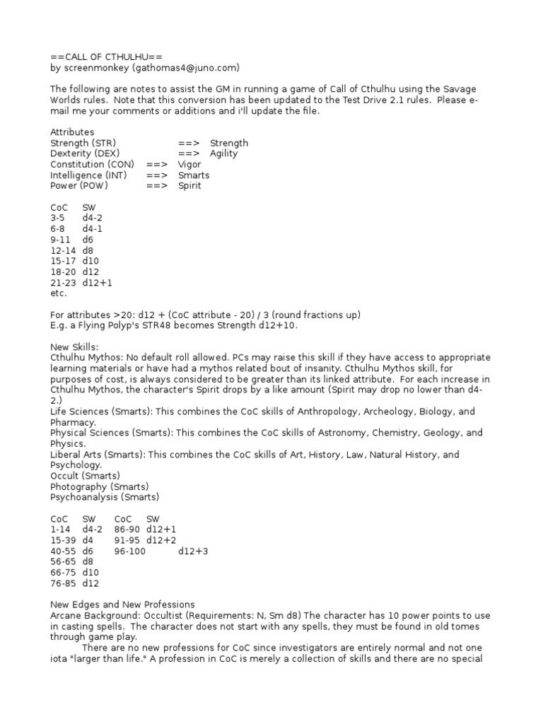 Call of Cthulhu | PDF | Leisure