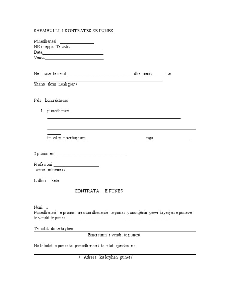 Shembulli I Kontrates Se Punes | PDF
