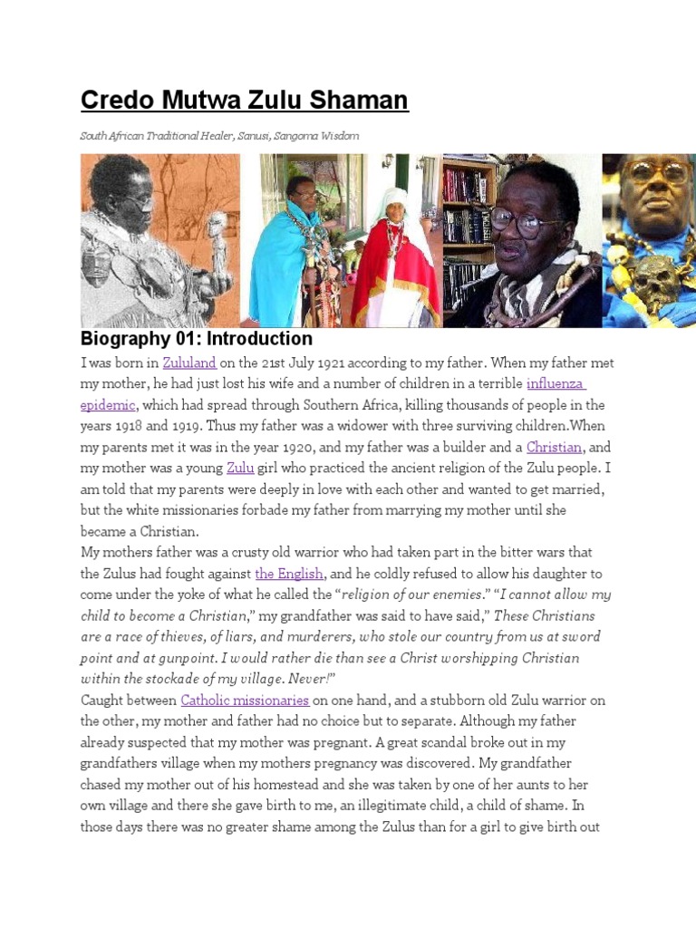 Credo Mutwa: Zulu Shaman's Journey | PDF