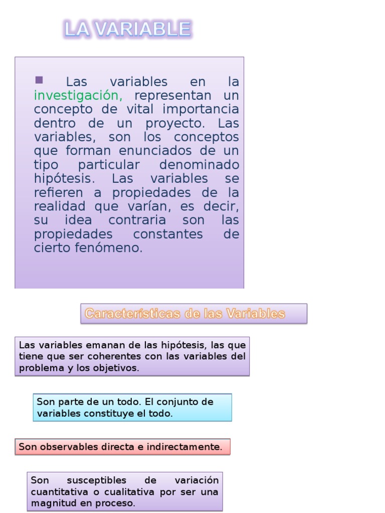 VARIABLES EN LA INVESTIGACIÓN.ppt | Medición | Ciencia cognitiva