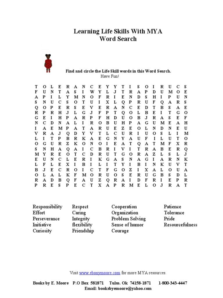 Life Skills With Mya Crossword Puzzle | PDF