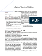 Torrance Creativity Test | PDF