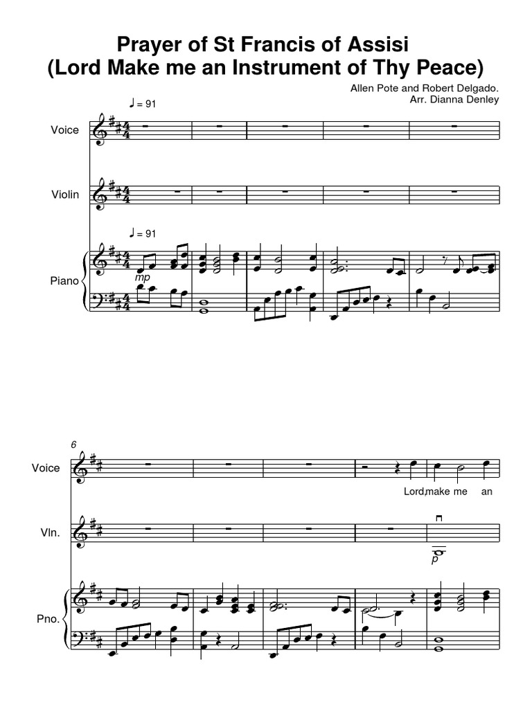 Instrument of Your Peace Sheet Music | PDF | Art | Religion & Spirituality