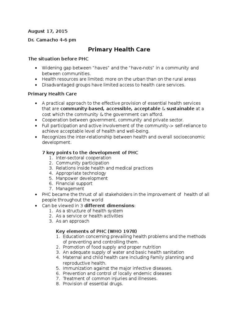 Primary Health Care Approach | PDF | Health Care | Public Sphere