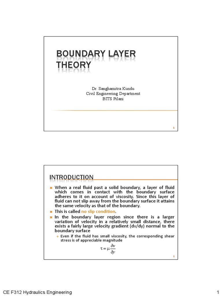 Boundary Layer Theory - 1 | PDF | Boundary Layer | Laminar Flow