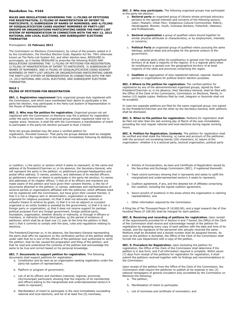 Comelec Resolutions | PDF | Commission On Elections (Philippines ...