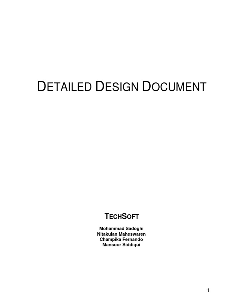 Detailed Design Document | PDF | Class (Computer Programming) | Method ...