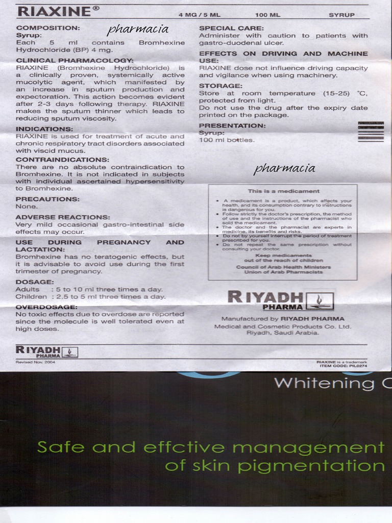 Riaxine Syrup Patient Information Leaflet | PDF | Self-Improvement ...